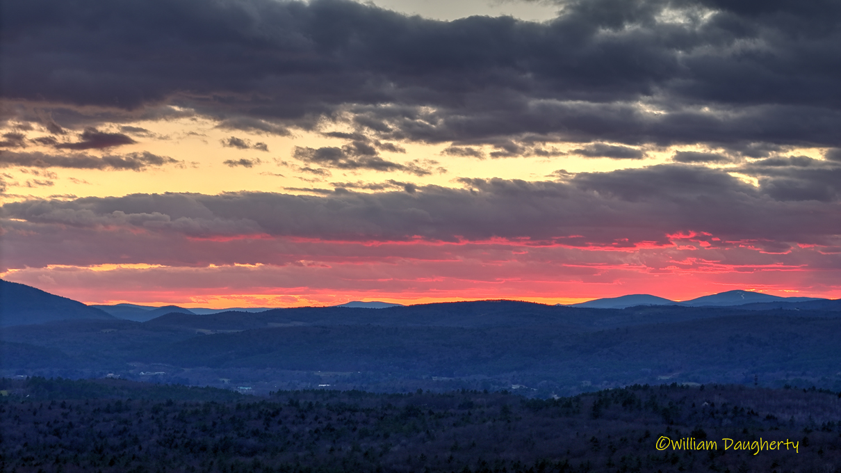 A rather somber sunset behind Okemo. Plainfield, New Hampshire 11/18/24 ...