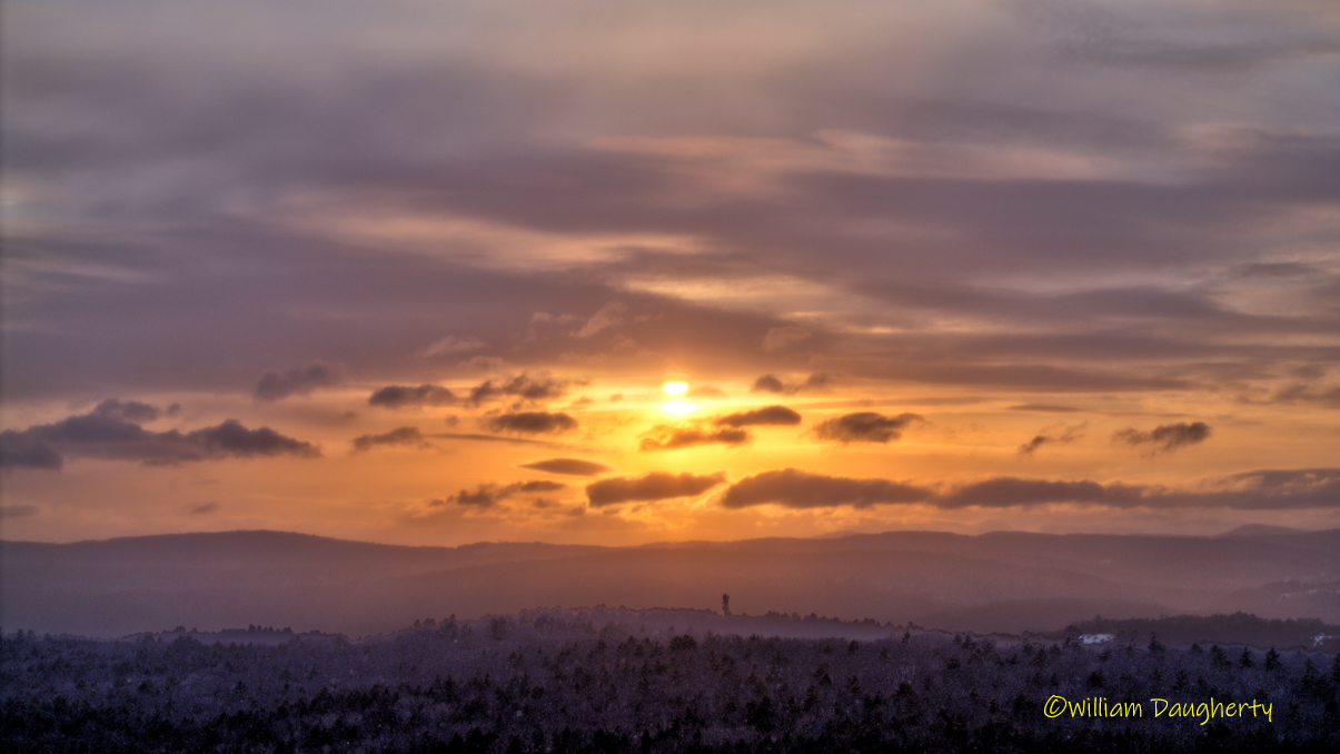 Friday's very pretty sunset. Plainfield, New Hampshire 2/6/26 - Drone ...