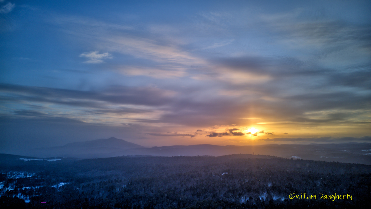 Friday's very pretty sunset. Plainfield, New Hampshire 2/6/26 - Drone ...